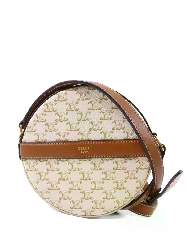 Celine Triomphe Canvas Round Shoulder Bag - Neutrals
