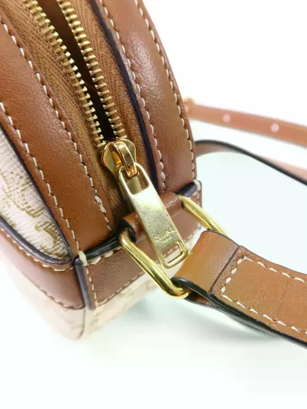 Celine Triomphe Canvas Round Shoulder Bag - Neutrals