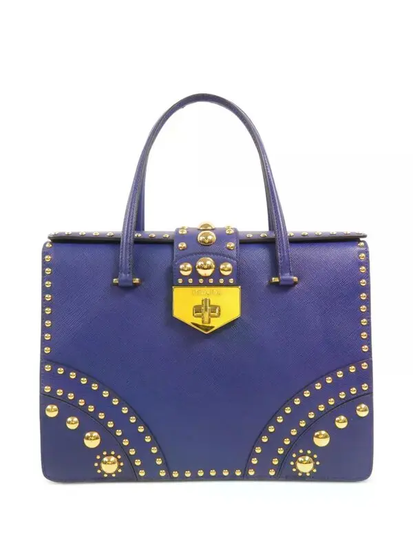 Prada Studded Leather Tote Bag