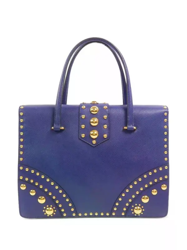 Prada Studded Leather Tote Bag