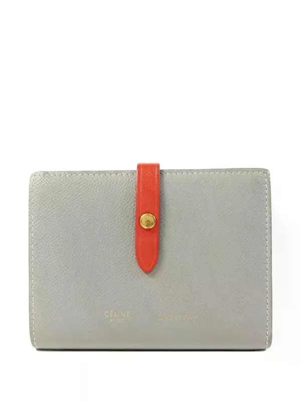 Celine Strap Leather Wallet - Grey