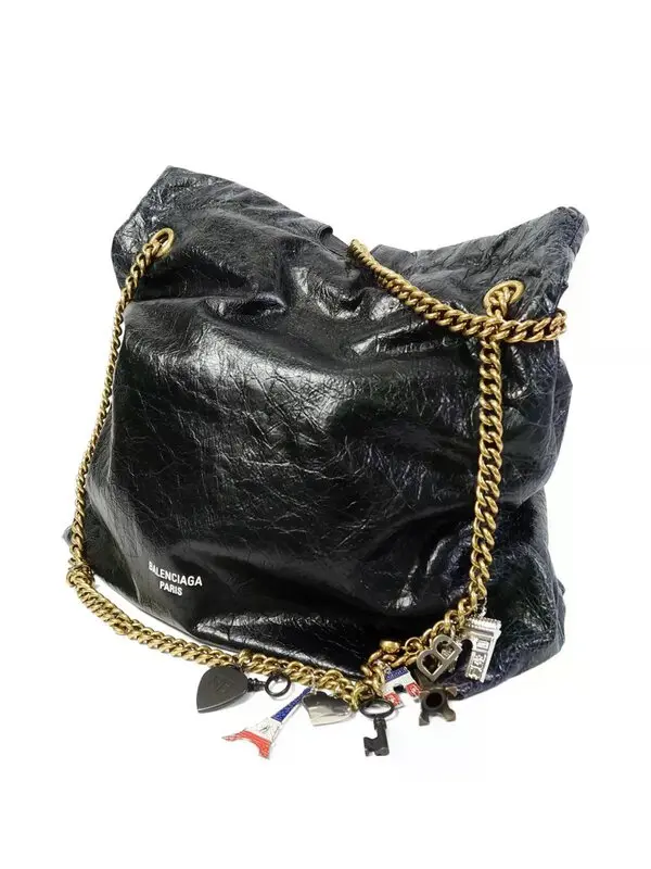 Balenciaga Crush Charm Tote Bag - Black