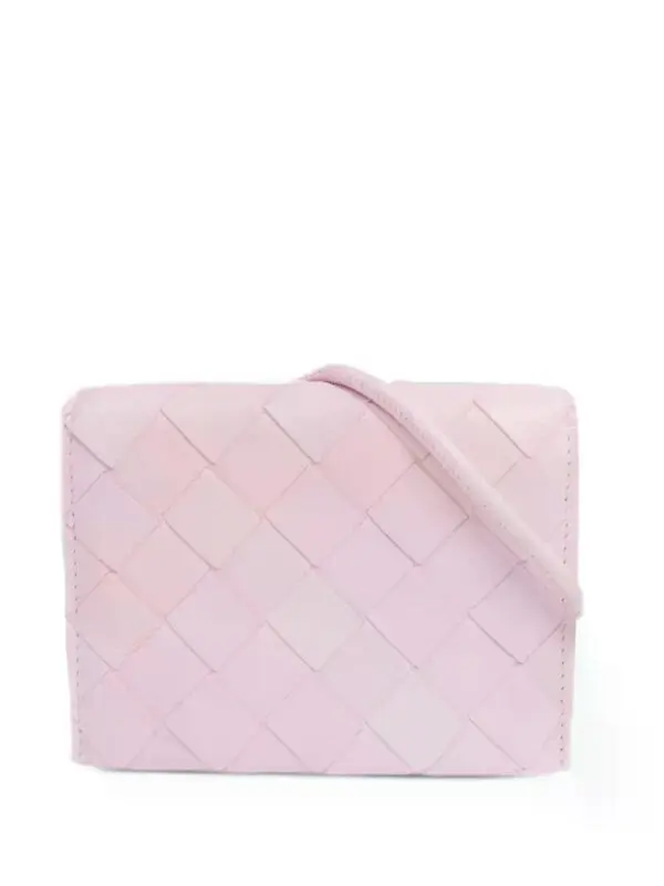 Bottega Veneta Intrecciato Leather Card Case - Pink