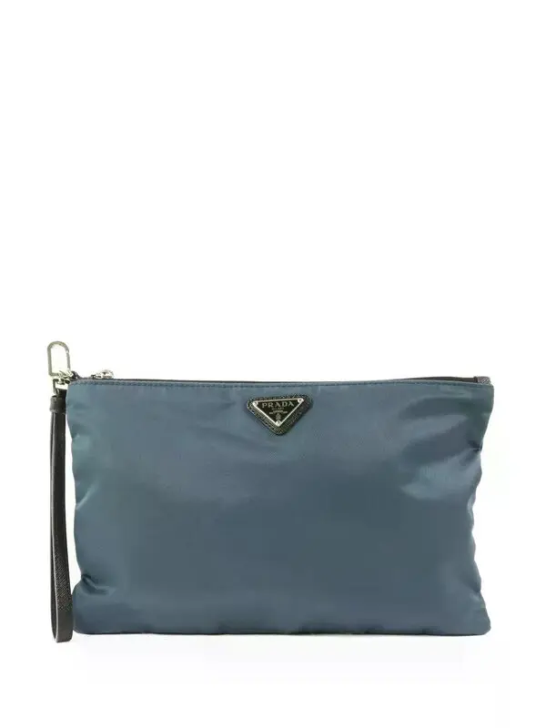 Prada Logo Plaque Clutch Bag