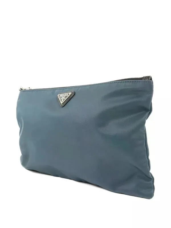 Prada Logo Plaque Clutch Bag