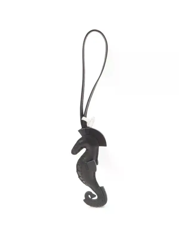 Hermès Agneau Milo Seahorse Charm - Black