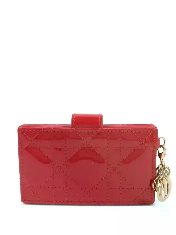 Dior Lady Cannage Leather Card Case - Red