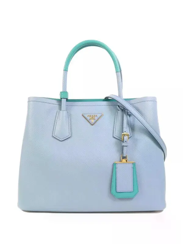 Prada Saffiano Cuir Tote Bag - Blue