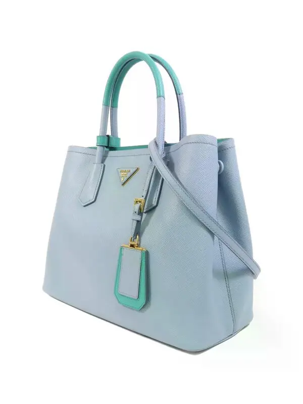 Prada Saffiano Cuir Tote Bag - Blue