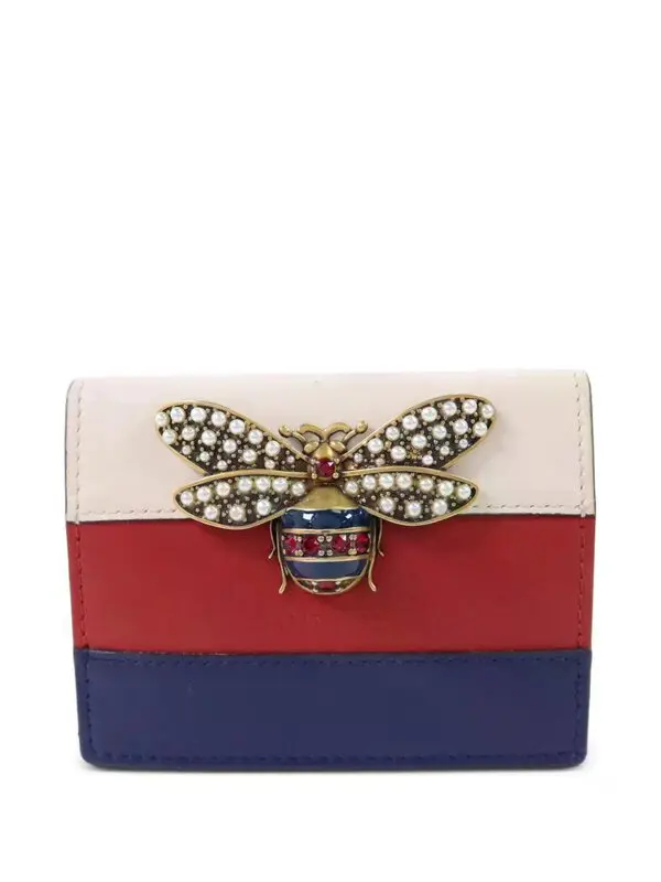 Gucci Queen Margaret Bee Wallet - Red