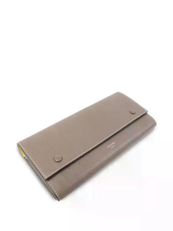 Celine Grained Leather Long Wallet - Grey