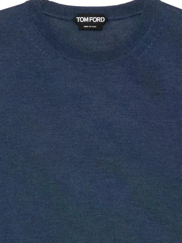 TOM FORD Crew Neck Long Sleeve Sweater - Blue