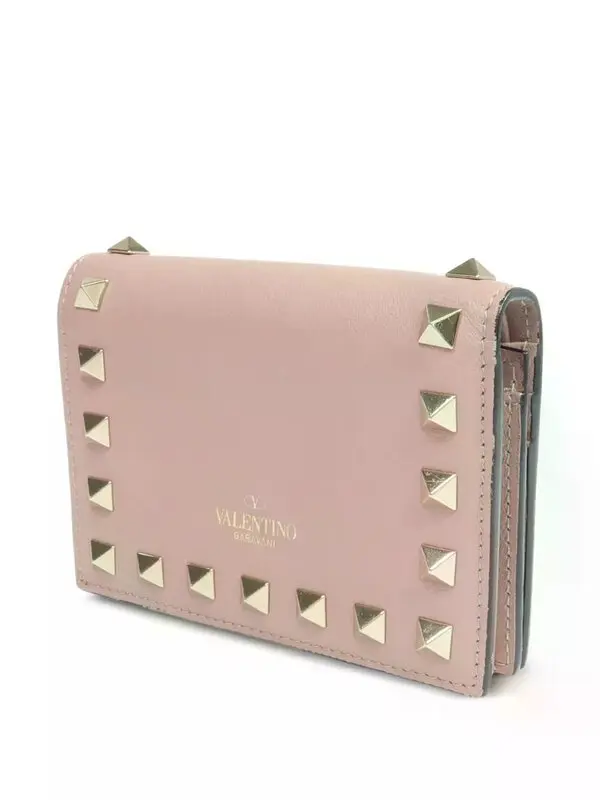 Valentino Garavani Rockstud Bi-fold Calfskin Wallet - Pink