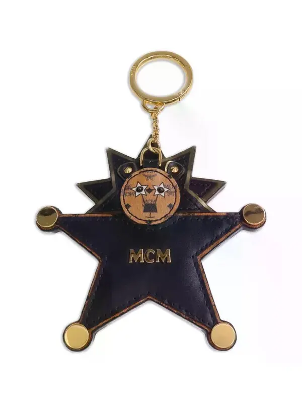 Mcm Star-shaped Lion Keychain - Black