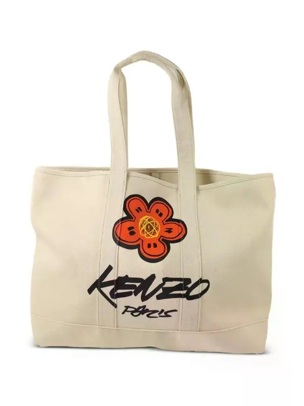 Kenzo Boke Flower Logo Print Tote Bag
