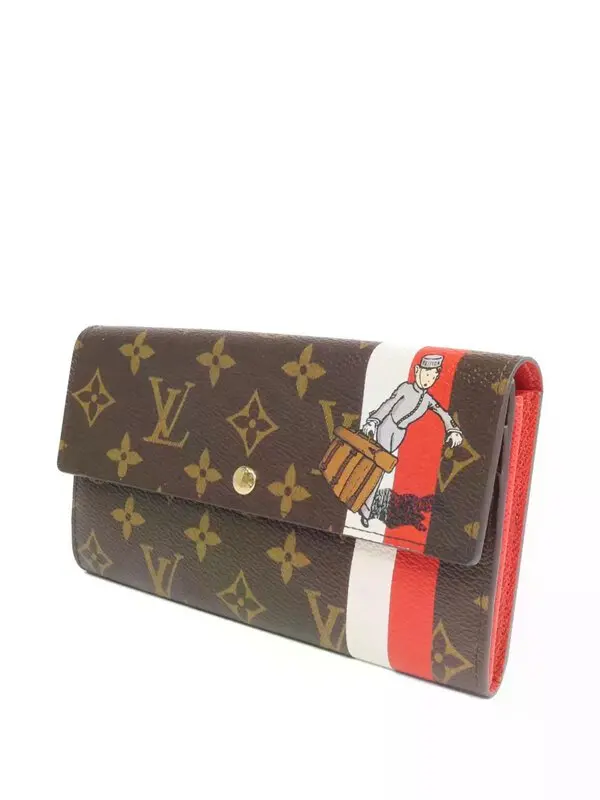 LOUIS VUITTON Monogram Groom Portefeuille Sarah Wallet - Brown