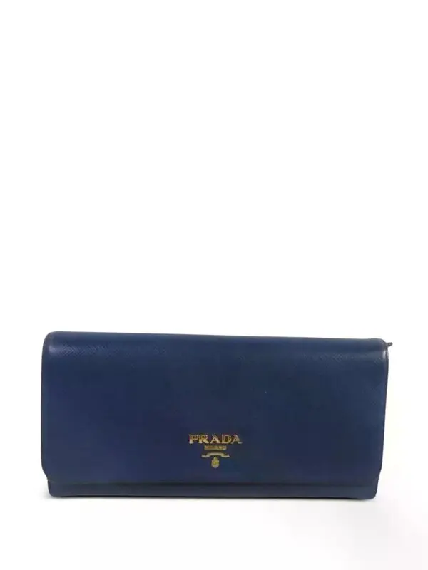 Prada Saffiano Leather Wallet - Blue