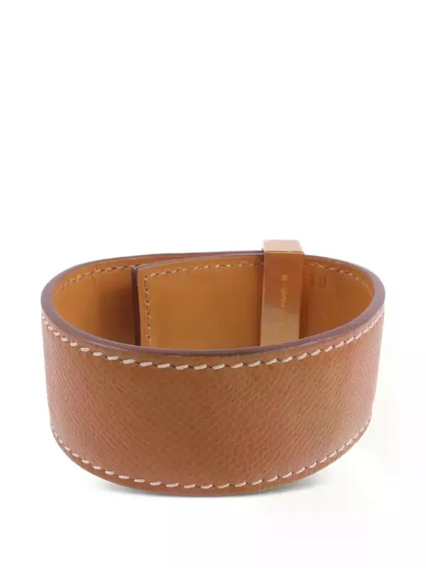 Hermès Collier De Chien Leather Bracelet - Gold