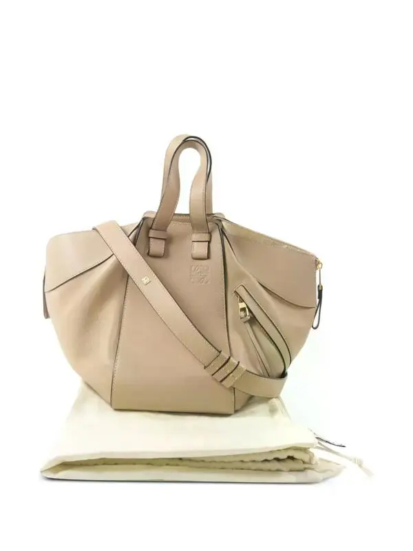 Loewe Hammock Leather Shoulder Bag - Neutrals