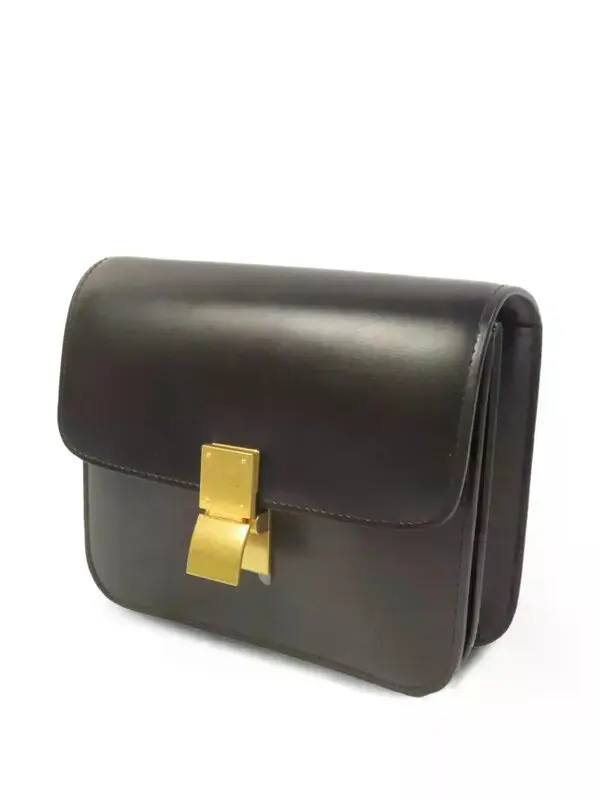 Celine Mini Classic Box Leather Shoulder Bag - Black