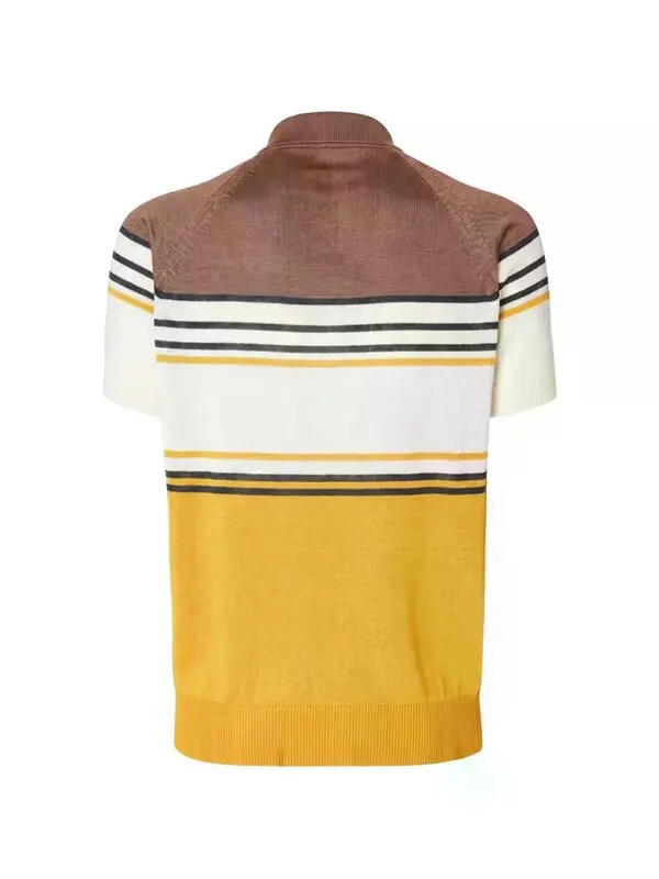 Fendi Striped Short-sleeve Polo Shirt