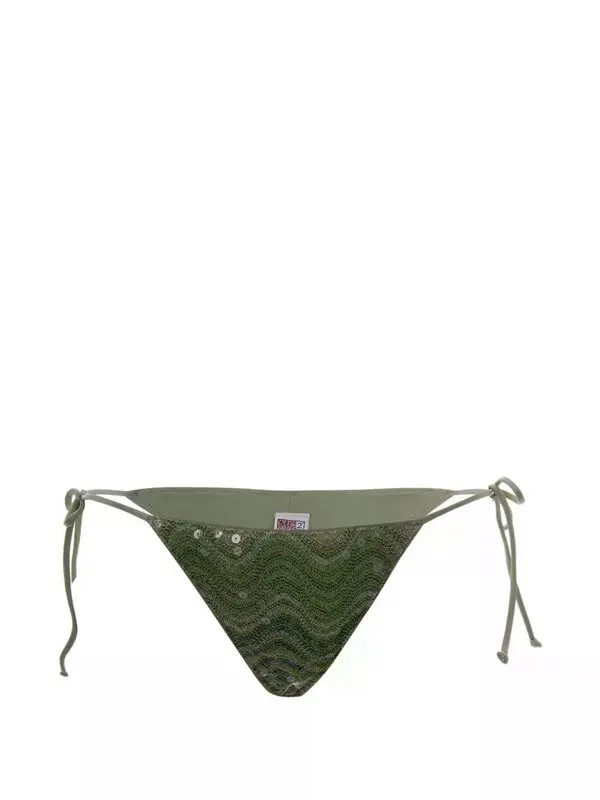 MC2 SAINT BARTH Sequin Embellished Bikini Bottoms - Green