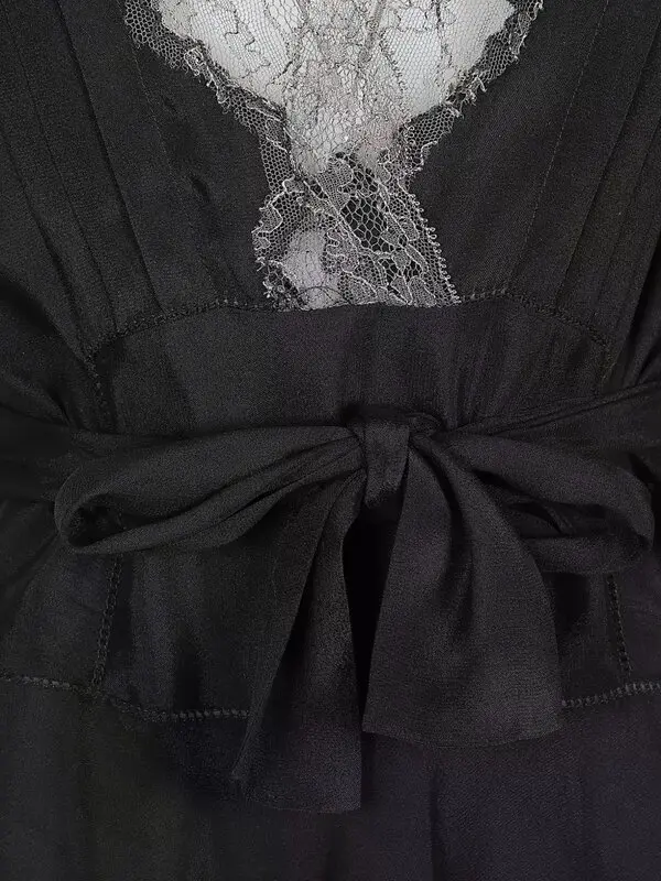 MAISON MARGIELA Lace-trim Midi Dress - Black