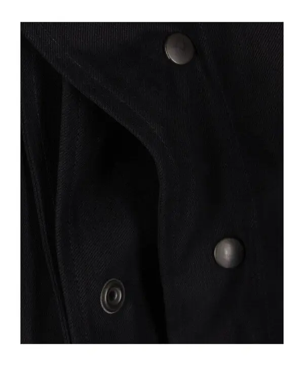 Yohji Yamamoto Long-sleeved Straight-hem Coat With Oversized Leather Collar