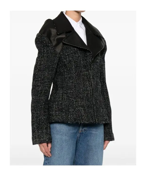 Yohji Yamamoto Textured Jacket With Wide Lapel And Cutout Detail