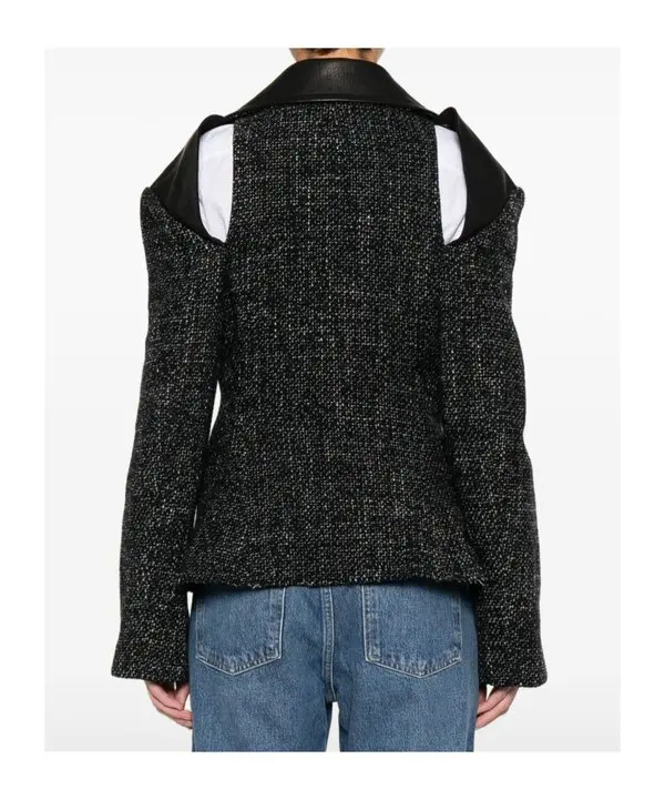 Yohji Yamamoto Textured Jacket With Wide Lapel And Cutout Detail
