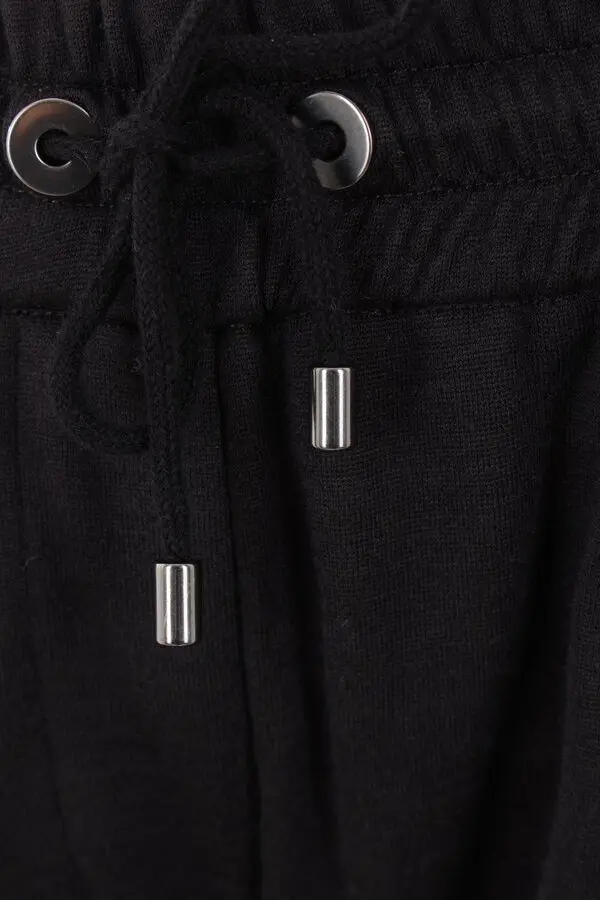 Brunello Cucinelli Drawstring Tapered Sweatpants With Monili Chain Detail - Black