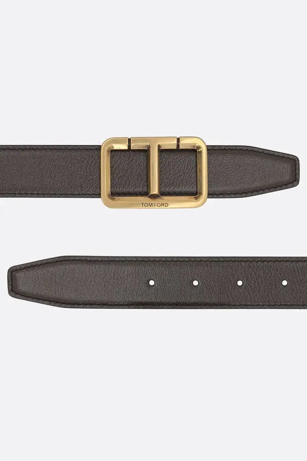 TOM FORD Logo Plaque Buckle Belt