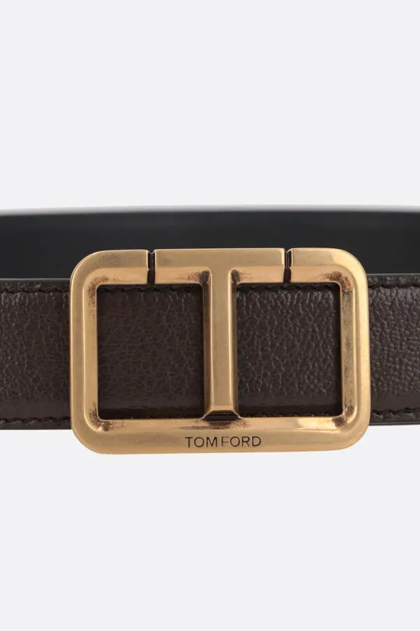 TOM FORD Logo Plaque Buckle Belt