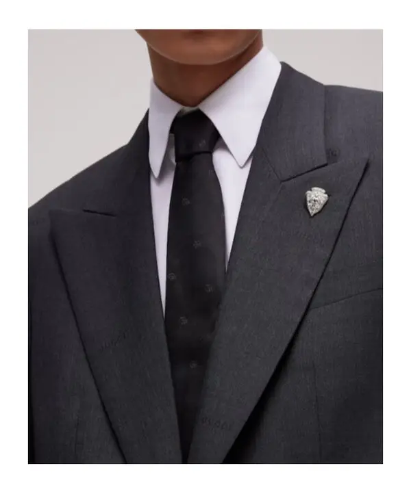 Gucci Gg Jacquard Neck Tie - Black
