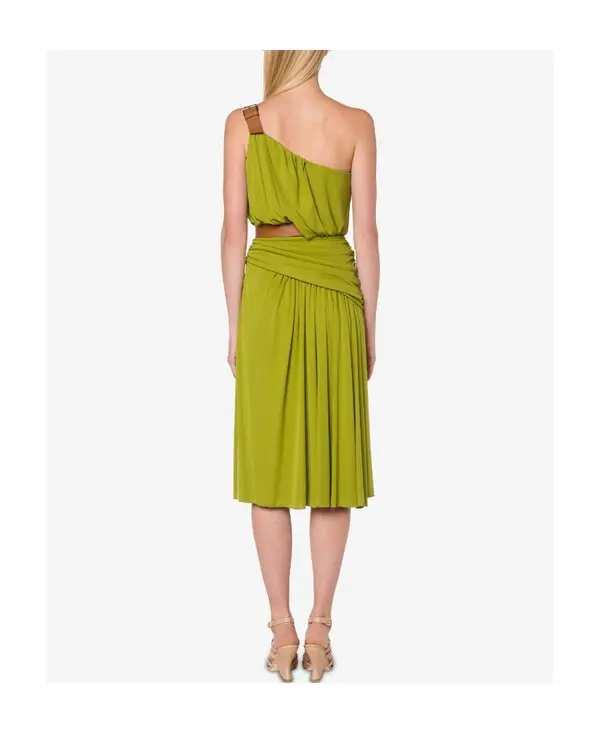 Alberta Ferretti One-shoulder Draped Midi Dress