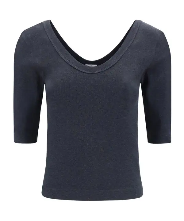 Brunello Cucinelli Three-quarter Sleeve Knit Top