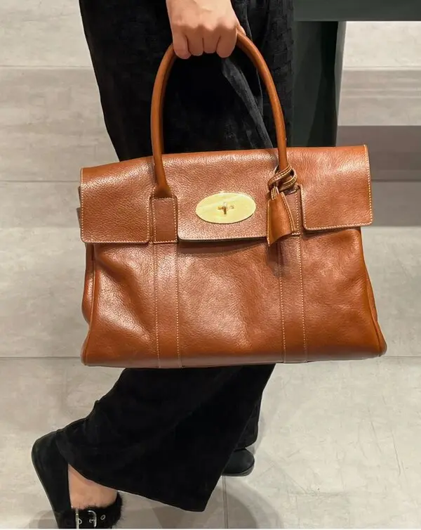 Mulberry Tonal Stitched Tote Bag