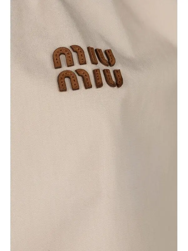 Miu Miu Panama Cotton Crop Top - Nude