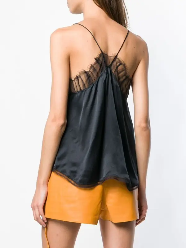IRO PARIS Berwyn Silk Halter Vest With Lace Detail - No