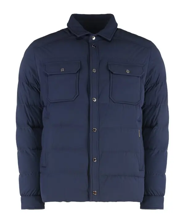MOORER Quilted Shirt-collar Jacket With Welt Pockets