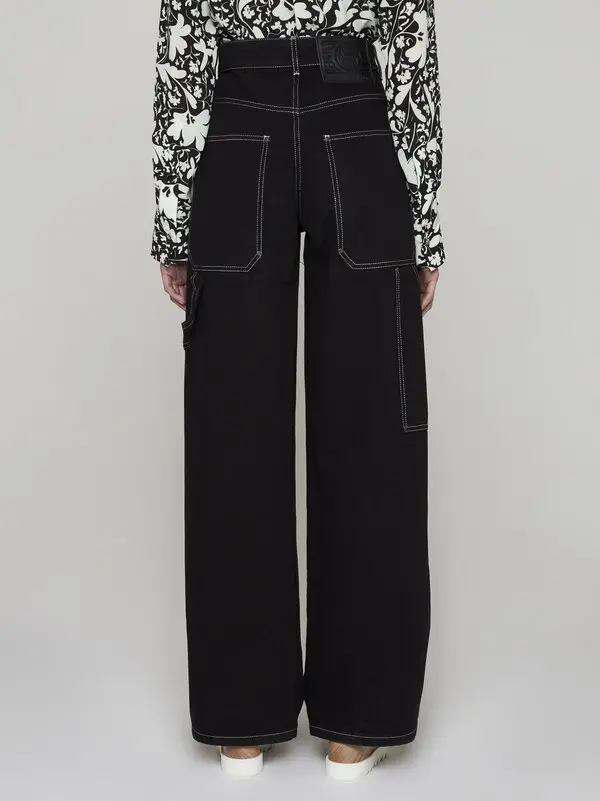 Stella McCartney Wide-leg Jeans With Belt Ring Detail