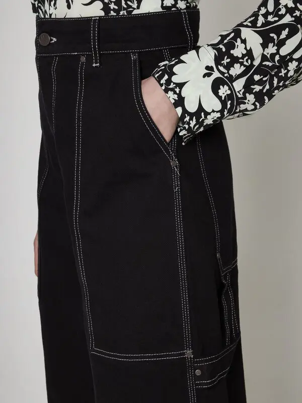 Stella McCartney Wide-leg Jeans With Belt Ring Detail