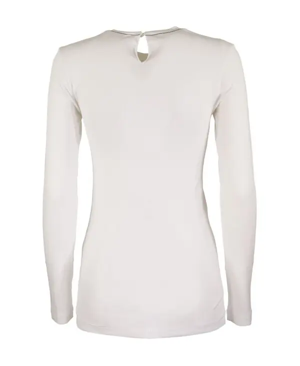 Brunello Cucinelli Monili Chain Detailed Crewneck Top - White