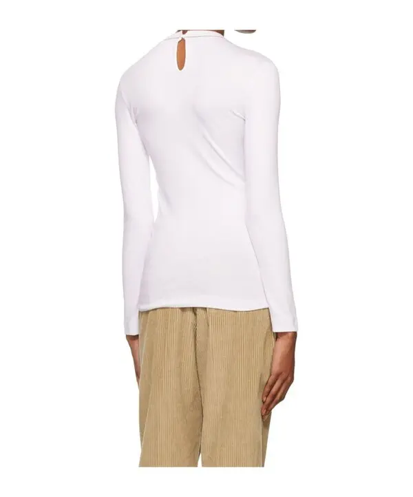 Brunello Cucinelli Monili Chain Detailed Crewneck Top - White