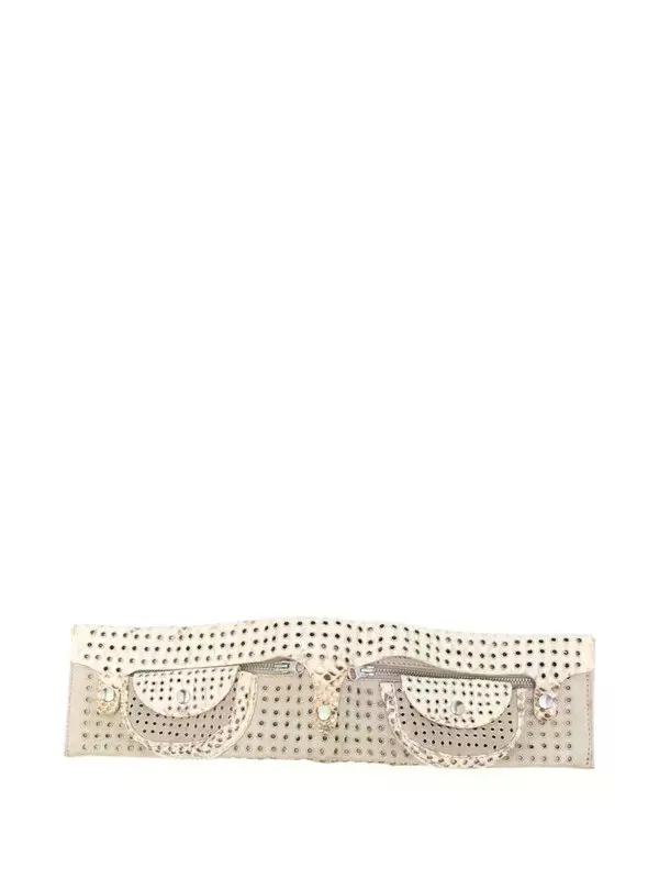 Gianfranco Ferre Eyelet Embellished Multi-pocket Belt - Neutrals