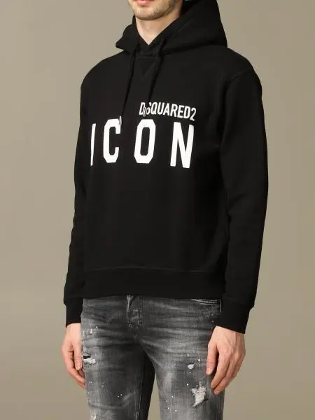 Dsquared2 Icon Printed Hooded Sweatshirt - Black