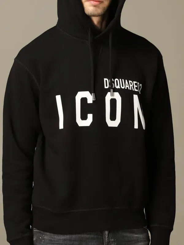 Dsquared2 Icon Printed Hooded Sweatshirt - Black