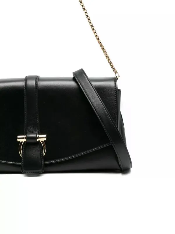 FERRAGAMO Gancini Front-flap Shoulder Bag - Black