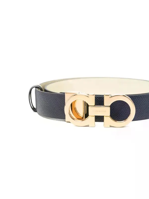 FERRAGAMO Gancini Reversible Belt - Blue