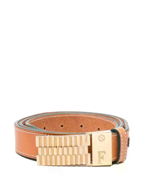 Gianfranco Ferre Logo-engraved Buckle Belt - Neutrals